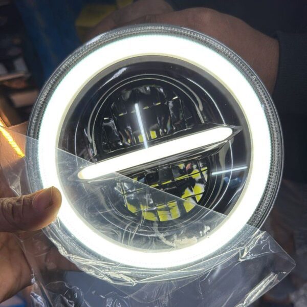 LIU HJG Minus LED Headlight 7 Inch For Bike/Car | With Ring | Moto Mantra